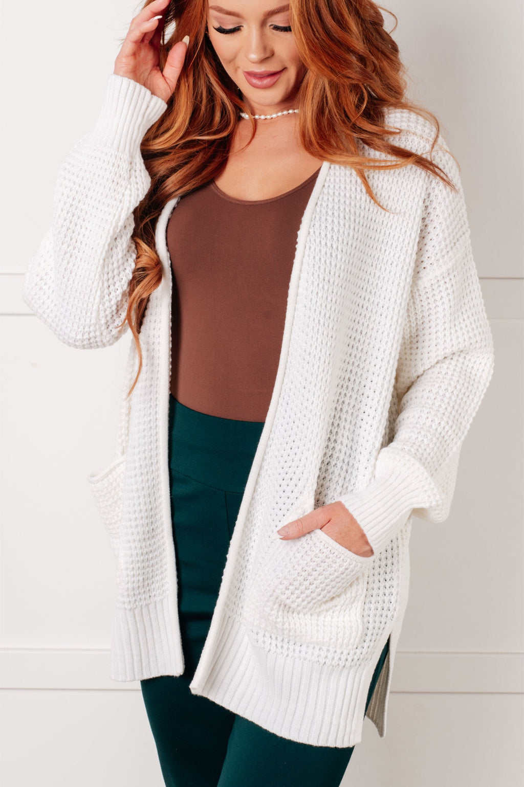 Everything Layer Waffle Knit Open Front Cardigan in Ivory – Soul Happy Shop