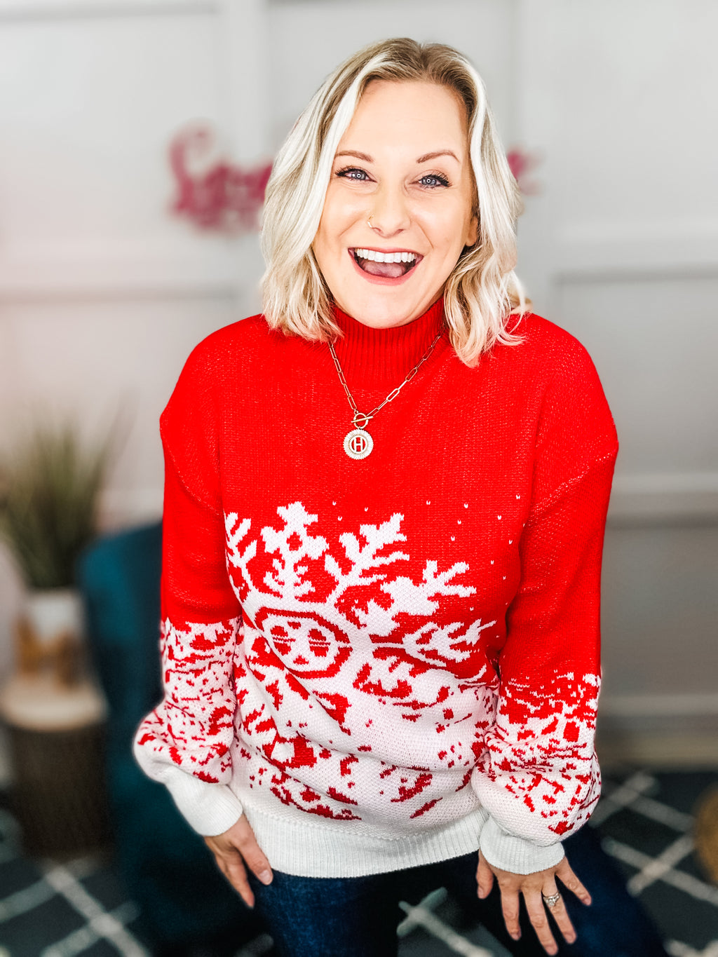 Suzi Snowflake Holiday Sweater – Soul Happy Shop